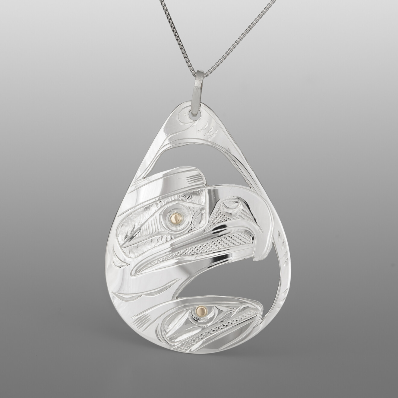 Eagle & Salmon PendantCorrine Hunt Sold - Steinbrueck Native Gallery